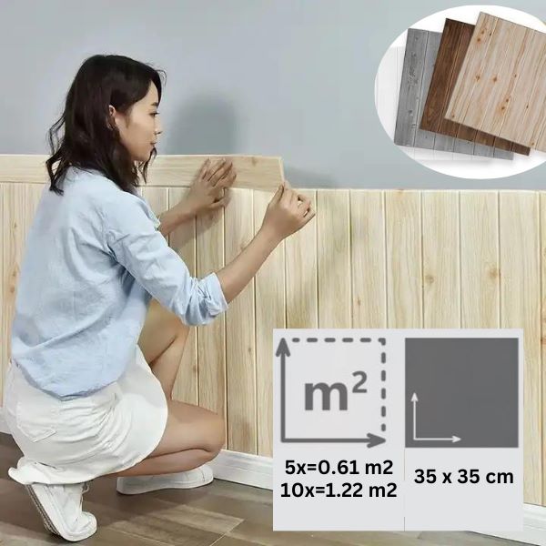 3D lipnūs medžio imitacijos tapetai (5 vnt.) | INSTAWOOD – Toprabat.lt
